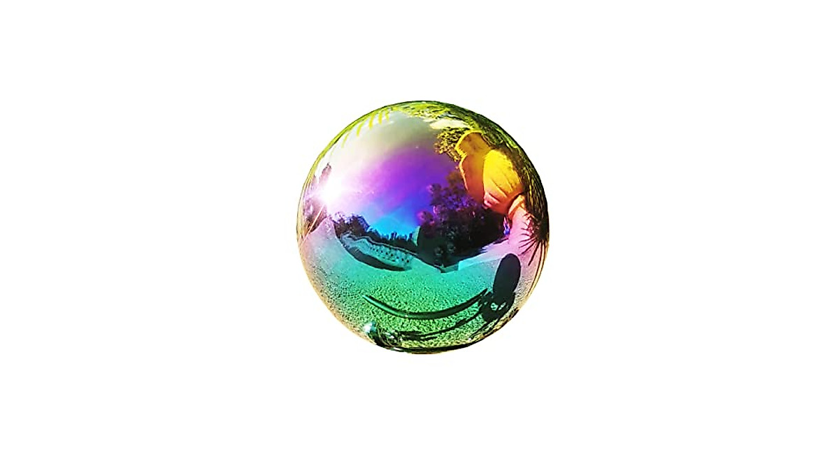Rainbow Gazing Globe: Durable Stainless Steel Garden Mirror Ball
