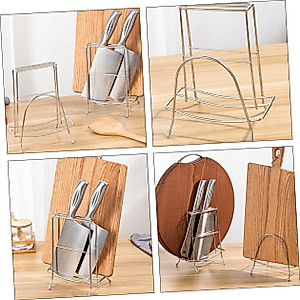 DOITOOL Kitchen Cutter Storage Metal Storage Rack 1pc Chopping Board Stand Stainless Steel Knives Cutlery Box Cutting Board Storage Kitchen Cutter Rack