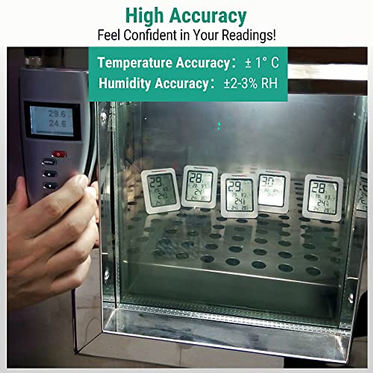 ThermoPro TP50 2 Pieces Digital Hygrometer Indoor Thermometer Room Thermometer and Humidity Gauge with Temperature Humidity Monitor