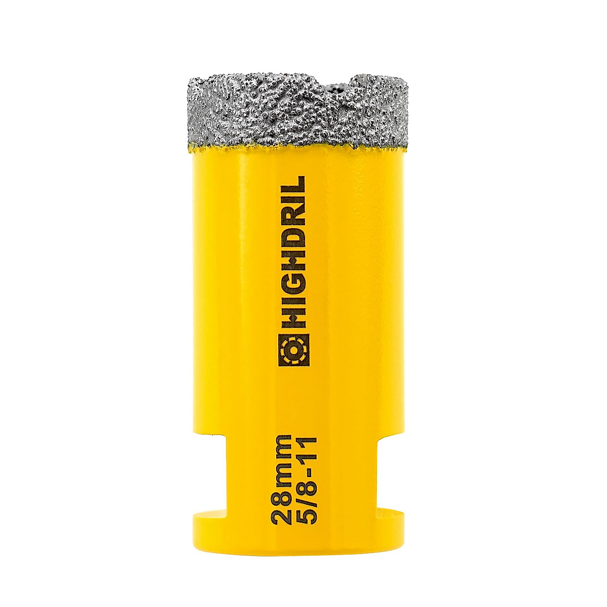 HIGHDRIL Diamond Core Drill Bit - 1-1/8"(28mm) with 5/8-11 Thread Dry Drilling for Porcelain Tile Ceramic Granite Marble Stone Masonry Brick