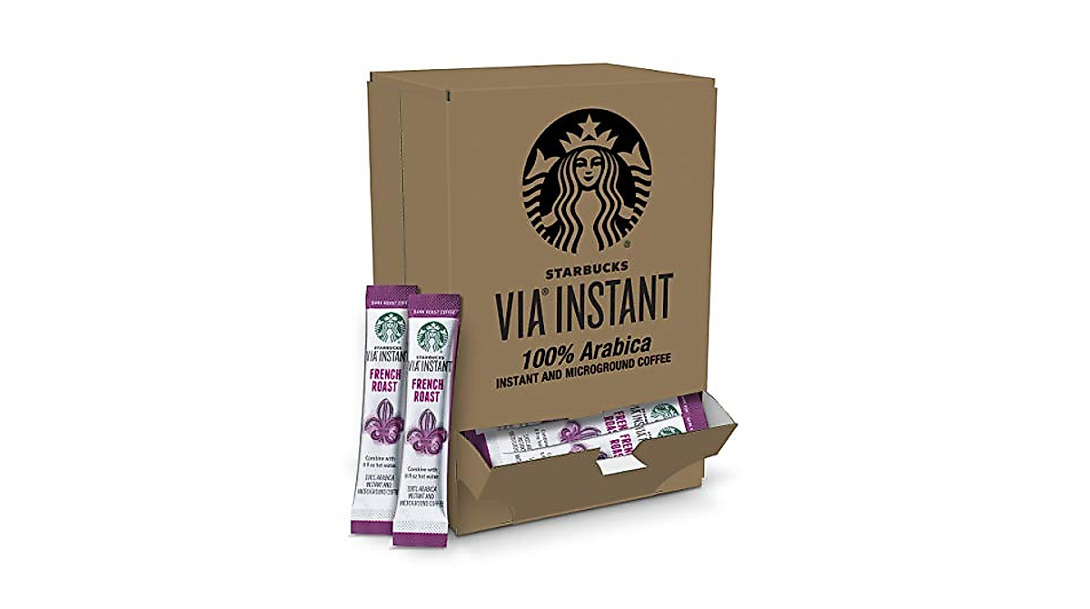 Starbucks VIA Instant French Roast Coffee 50 Packets - Bold & Convenient
