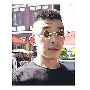 JUFORHQC Retro Glasses Out-of-The-Ordinary Sunglasses with Extremely Small Lenses Unisex