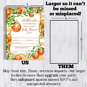 Amanda Creation Little Cutie Baby Shower Invitations, 20 5x7 Fill-In Cards with Twenty White Envelopes