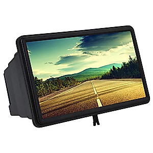12" 3D HD Screen Magnifier for All Cell Phone Magnifing Projector Screen Enlarger Expander with Retractable Bracket for Movies Videos and Gaming (Black)