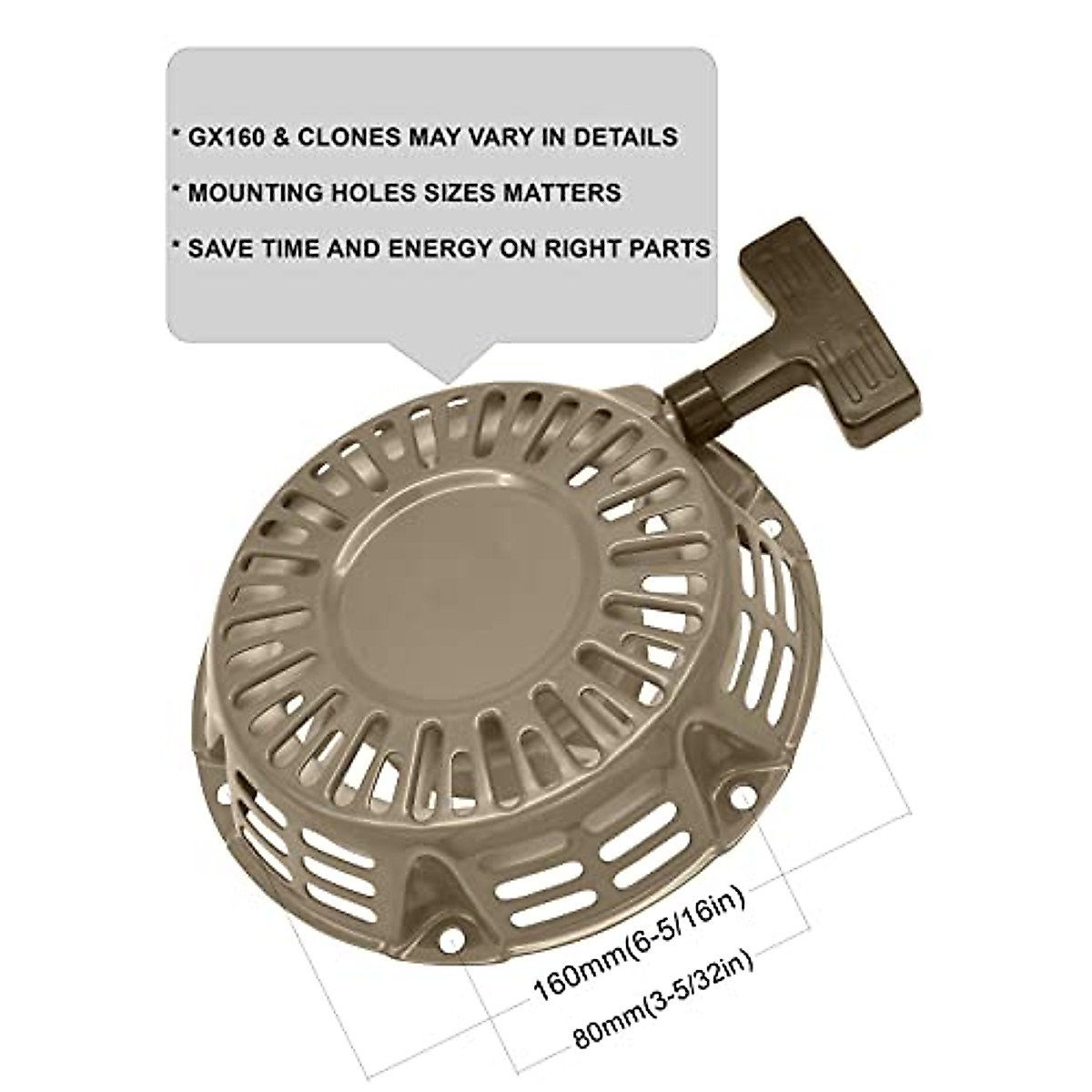 YAMAKATO GX160 Recoil Starter GX200 Pull Start Assembly for Honda GX120 2500 3000 5.5hp 6.5hp Pull Cord Rope Aftermarket