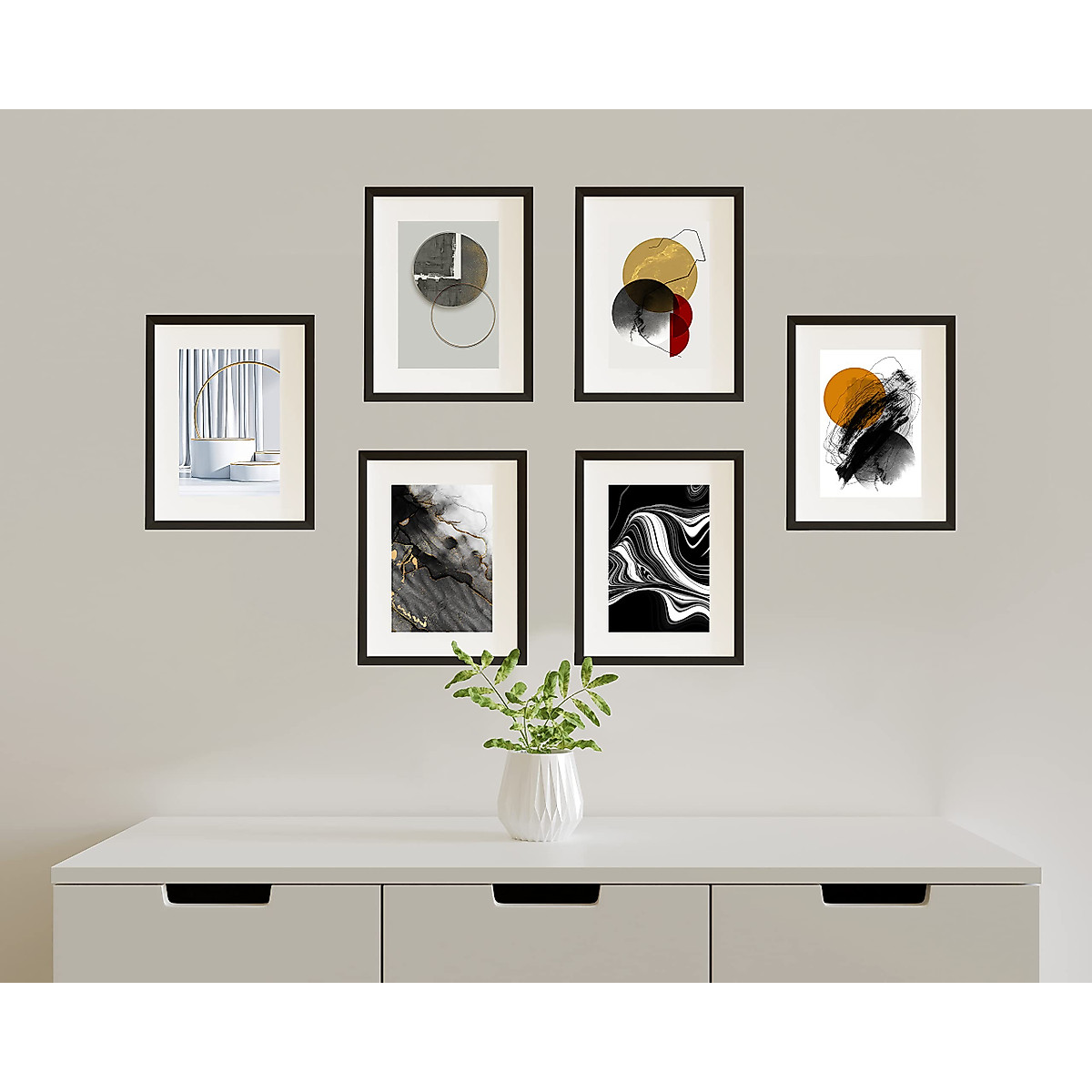 PEALSN 8x10 Picture Frame Set of 2, Made of High Definition Real Glass, Display 5x7 with Mat or 8x10 Without Mat, Photo Frames for Wall Mounting or Table Top Display, Black
