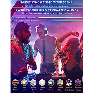 Mochiba Smart WiFi LED Light Bulbs, Compatible with Alexa and Google Home Assistant, Music Sync Multi Color Changing Bulb, A19 E26 10W 900LM (80W Equivalent), 6-Pack, White, MKA19