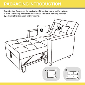 Convertible Sofa Bed, Sleeper Sofa with Adjustable Backrest, Armchair, Sofa, Bed, 3 in 1 Sleeper Chair, Single One, Brown