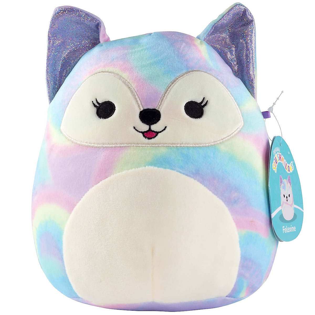 Squishmallows Original 8-Inch Felexine The Rainbow Fox - Official Jazwares Valentine's Day Plush - Collectible Soft & Squishy Fox Stuffed Animal Toy - Add to Your Squad - Gift for Kids, Girls & Boys