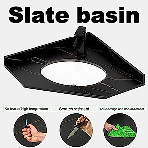 OOCCO Corner Bathroom Vanity,Wall Mount Bathroom Sink,Small Corner Sink,Corner Bathroom Vanity Sink Combo,Above Counter Mini Wall Vanity Vessel Sinks,for Home Kitchen Patio Laundry Room