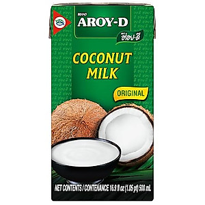 Aroy-D Coconut Milk 16.9 Fluid Ounce (500ml), Pack of 12