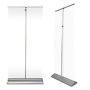 BannerBuzz Floor Standing Sneeze Guard - Full Tarp with Steppy Retractable Stand Isolation Barrier - Clear Film Protective Shield for Cafes, Retail Stores, Cashier, Receptionist (4' x 6.5')