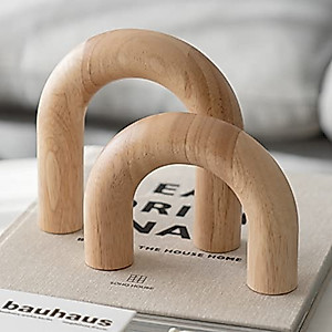 PEAKOLY Wood Arch Decorative Objects - Suitable for Coffee Table Decor, Neutral Home Decor for Shelves, Shelf Decor Aesthetic, Modern Bookshelf Decor, Entryway Decor, Home Decorations for Living Room