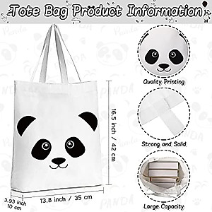 Eccliy 2 Pieces Panda Cosmetic Bag Makeup Zipper Pouch Bag Women Panda Tote Bag Just a Girl Who Loves Pandas for Girls Birthday Christmas Day Gift