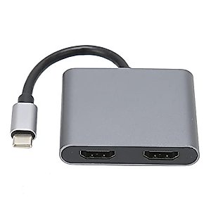 4 in 1 Type C Adapter, USB C to PDUSB 3.0/ Dual HDMICompatible Adapter Converter Hub for Laptop, 4-in-1 Aluminium USB C Adapter with 4K USB C to HDMI Hub