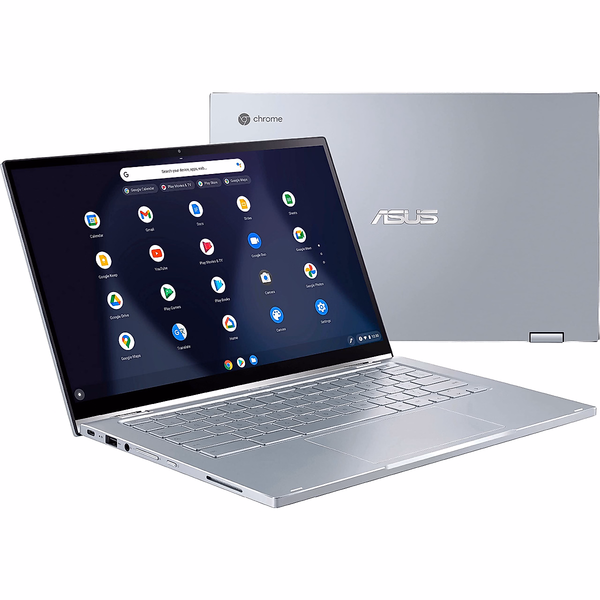 ASUS 2023 Newest Flip C433 UltraSlim Clamshell Convertible Chromebook: 14" FHD Touch Display, Intel Core M3, 8GB RAM, 128GB eMMC, Intel UHD Graphics, Backlit-KYB, USB-C, Wifi6, Webcam, Chrome OS, T.F