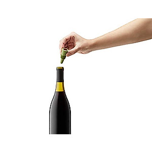 Rabbit Wine and Beverage Bottle Stoppers with Grip Top (Blue, Set of 2)