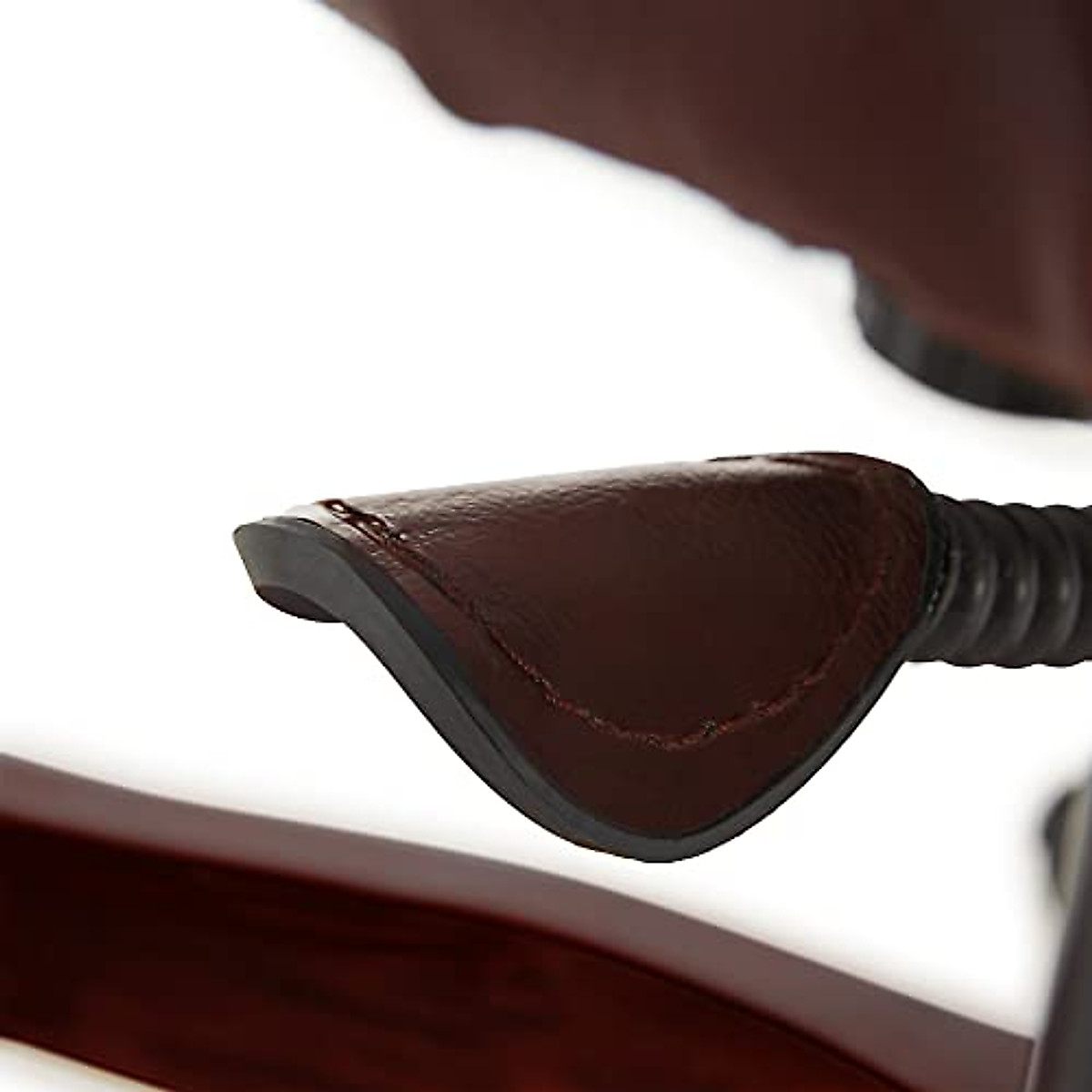 Serta Big and Tall Executive Office Chair with Wood Accents Adjustable High Back Ergonomic Lumbar Support, Bonded Leather, 30.5D x 27.25W x 47H in, Chestnut Brown