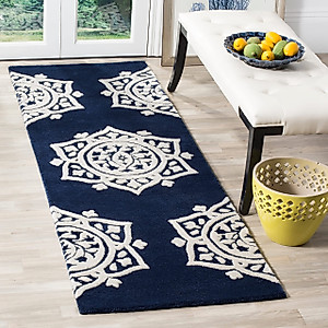 SAFAVIEH Bella Collection 8' x 10' Dark Grey/Ivory BEL136C Handmade Premium Wool Area Rug