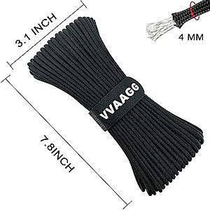 VVAAGG 550 Paracord 100FT, Strong Heavy-Duty Rope, Tactical Parachute Cord, Outdoor Camping Gear Tent Rope 4mm