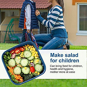 Portable Salad Lunch Container - 38 Oz Salad Bowl - 2 Compartments with Dressing Cup, Large Bento Boxes, Meal Prep to go Containers for Food Fruit Snack