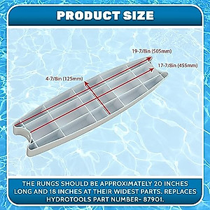 ECOTRIC Universal 18" Swimming Pool Ladder Steps Molded Plastic Rung Step Pedal Accessory Ladder Tread 87901 (3Pcs)