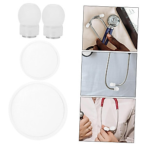 1 Set Stethoscope Diaphragm Ear Tips for Silicone Diaphragms White Ear Plugs Stethoscope Ear Tips Replacement Diaphragm for Stethoscope Earphone Suite Child