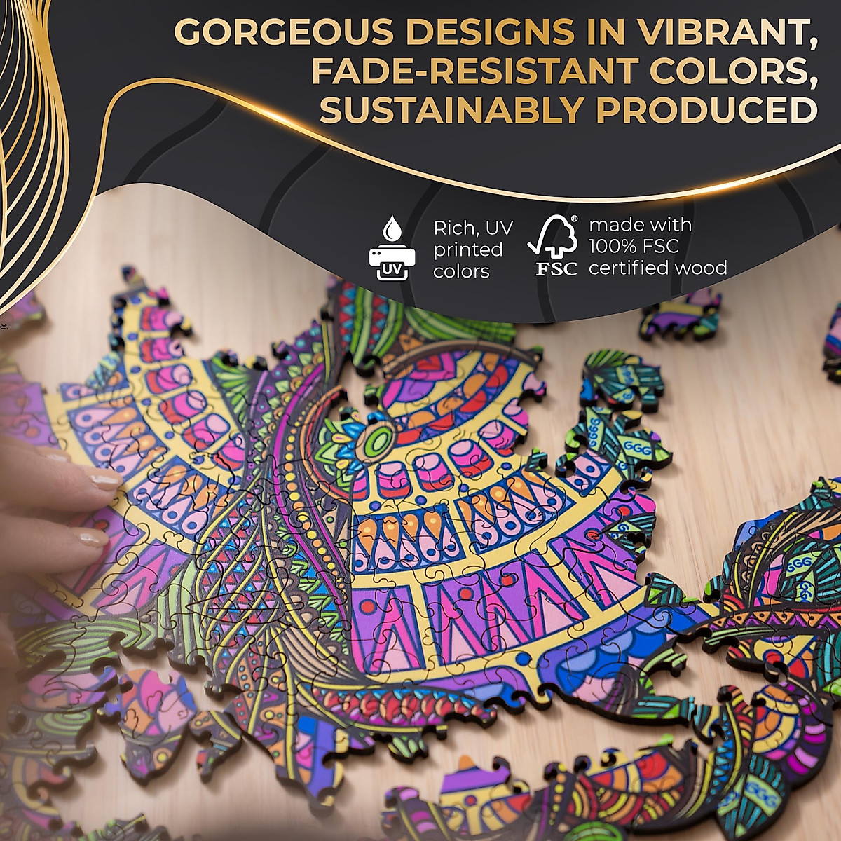 ZenChalet - Tree of Life Jigsaw Puzzles for Adults 200 Piece - Wooden Jigsaw Puzzle for Aduls, Perfect as Tree of Life Puzzle Gifts, Uniquely Shaped Pieces - Mind Puzzle for Adults