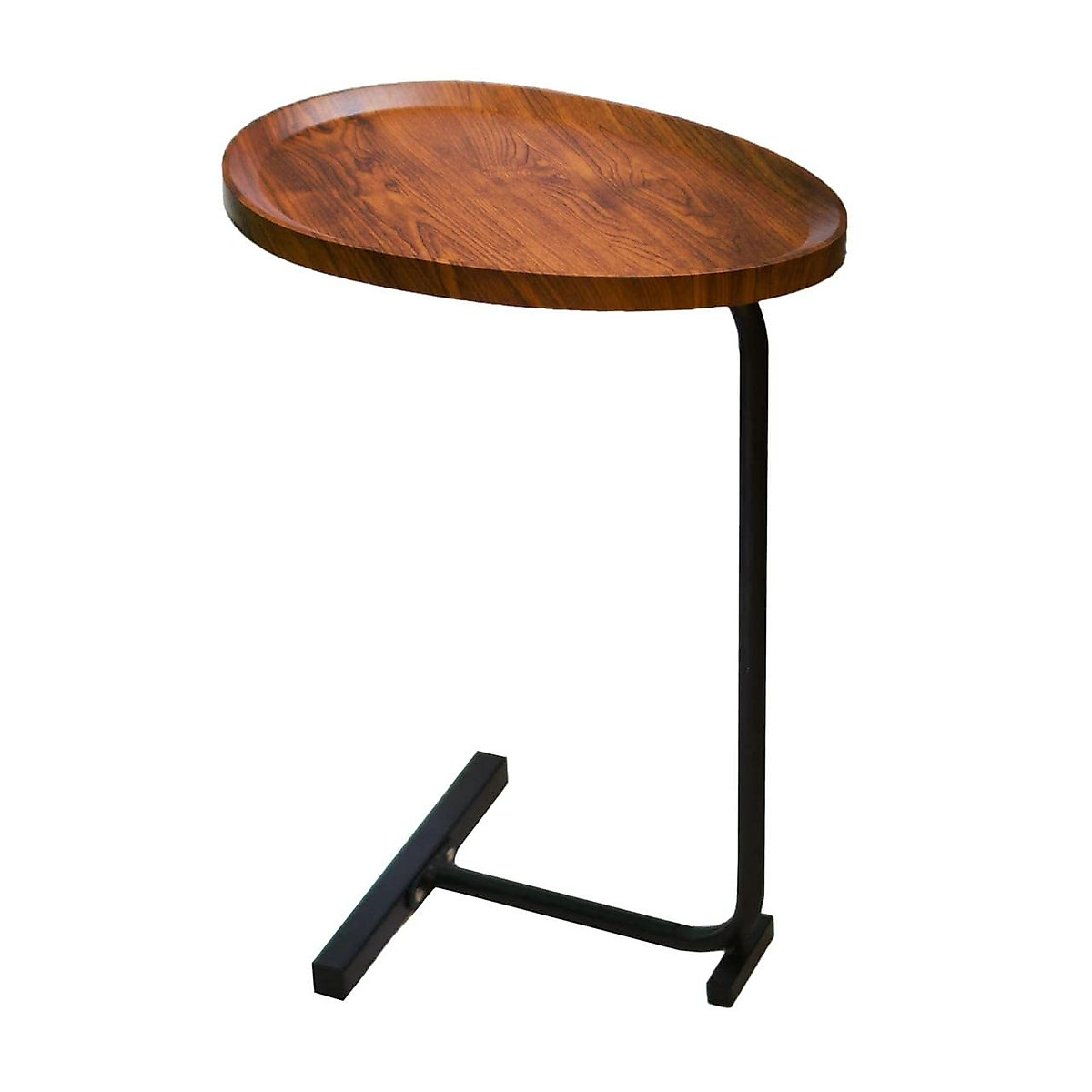 MENYCNJ C shaped table for safa Small C Side Table for Living Room and Small Spaces- Easy Assembly, C Shaped Round End Table for Couch and Bed, Night Stand for Bedroom, Wood/Black