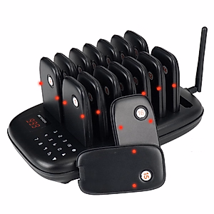 Retekess TD175 Restaurant Pager System,Pagers for Restaurants,Vibration Only,7 Call Modes,1640ft Long Range,16 Buzzers for Restaurant, Food Truck, Church Nursery