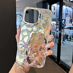 Jmltech for iPhone 13 Pro Max Case Leopard Girly Women Cute Clear Slim Glitter Cheetah Floral Hybrid Silicone Bumper Hard Back Shockproof Phone Case for iPhone 13 Pro Max (Leopard)