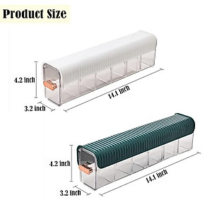 Valuetalk Drawer Underwear Organizer Divider, Wall Mount 6 Cell Storage Boxes and Acrylic Organizers for Lingerie, Socks, Ties, Data Cable, Spices Organization (Ivory white)