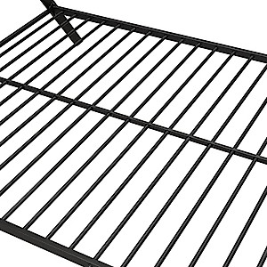 Epinki House Bed Tent Bed Frame Full Size Metal Floor Play House Bed with Slat for Kids Girls Boys, No Box Spring Needed Black