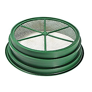 SE 13 1/4 Inch Stackable Classifier Gold Prospecting Pan - 1/8 Inch Stainless Steel Mesh Sifting Pan, Green
