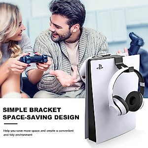 NINGMANC Headphone Hook Holder Stand & Gamepad Controller Stand for PS5, Xbox Series X, Screwless Portable Storage Rack Accessories - (2 Pack Black)