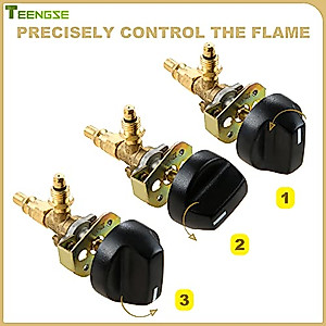 TEENGSE Grill Valve Replacement Part, Control Valve with M12x1.5 Thread and 1/4" Quick Disconnect Plug Compatible with Olympian 5500 and 5100 and Weber 200 Gas Grill, Trailer's Propane Control Supply