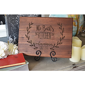 Personalized Wood Cutting Board Engraved with Kitchen Name and Established Date | Perfect Customized Wedding Gifts For Couples Housewarming Gift or Mothers Day Gifts