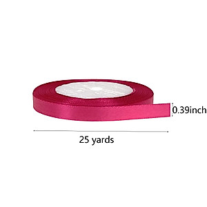 Llxieym Valentine's Day Satin Ribbon Gift Wrapping Ribbon for Valentine's Day Wedding Crafts Decoration DIY Supplies, 0.39 Inch Wide (red, Rose, Peach, Pink)