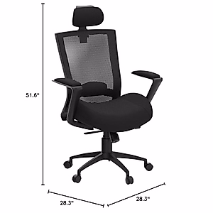FAMSINGO Big and Tall Office Chair for Heavy People 400lb, Memory Sponge Cushion, Ergonomic Desk Chair Mesh Computer Chair, Adjustable Height, Headrest, and Lumbar Support, Black