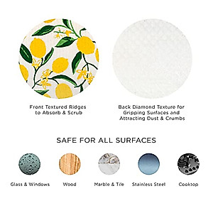 DII Swedish Dishcloths for Kitchen & Cleaning, Reusable, Machine Washable & Dishwasher Safe, Biodegradable, 7.75 x 6.75, Bee Kind, 3 Piece