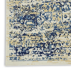 Nourison Grafix Traditional White 8'6" x 12' Area -Rug, Easy -Cleaning, Non Shedding, Bed Room, Living Room, Dining Room, Kitchen (9x12)