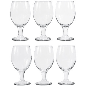 Red Co. Belluno Classic Clear Glasses for Water, Juice, Liquor - Wine Goblets - Set of 6 (13.5 Ounces)