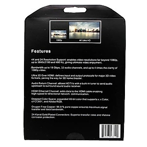 Fusion4k High Speed 4K HDMI Cable (4K @ 60Hz) - Professional Series (6 Feet)