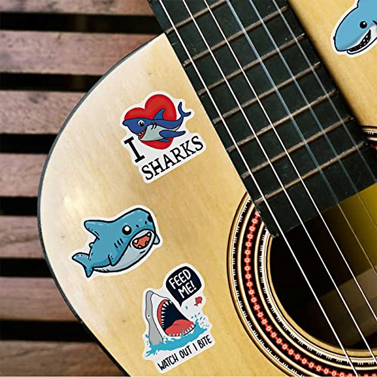 Cute Shark Stickers for Kids Boys, Cool Ocean Shark Stickers Pack,50Pcs FDCcX Vinyl Waterproof Sticker Pack for Water Bottles, Laptop, Scrapbook, Funny Stickers for Kids Teens Adults (Shark)