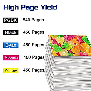 5-Pack (Large Black, Small Black, Cyan, Magenta, Yellow) Compatible PGI225 CLI226 PGI-225 CLI-226 Ink Cartridge Used for PIXMA MG5220 MG6120 MG5320 MX882 MX712 IP4920 Printer, by MuchMore