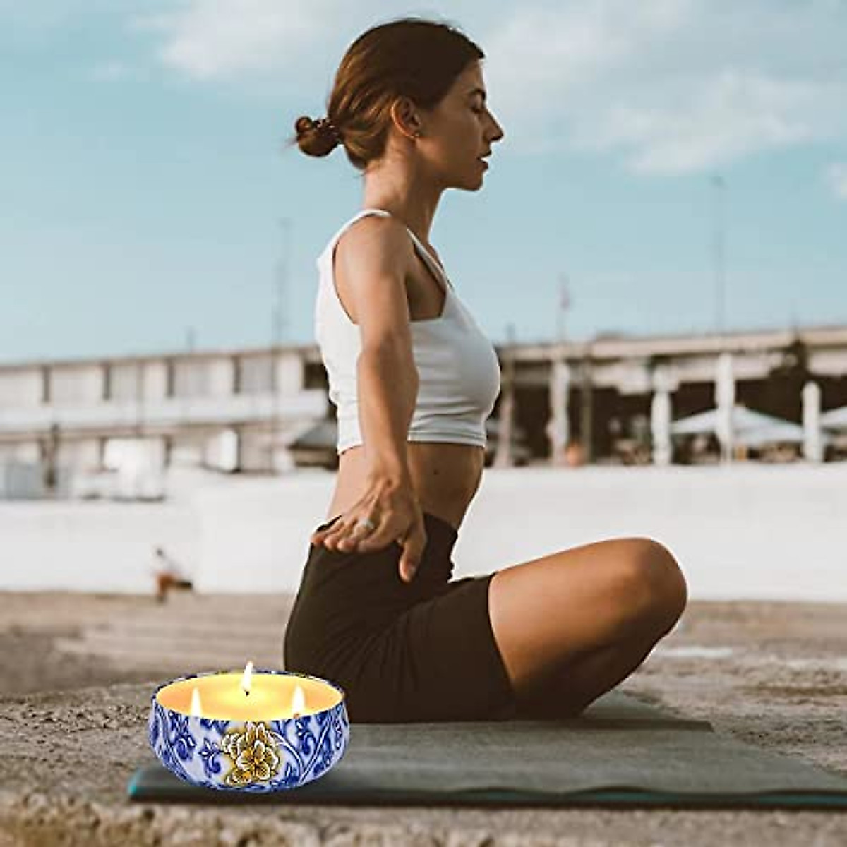 Citronella Candles Outdoor Large 3 Wick Lemongrass Scented Gift Soy Wax Candle for Home Outside Porch Patio, 3 Packs