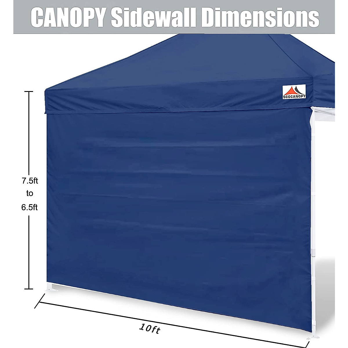 SCOCANOPY SideWall for 10x10 Canopy Frame, 3 Pack SunWall Only, Navy Blue