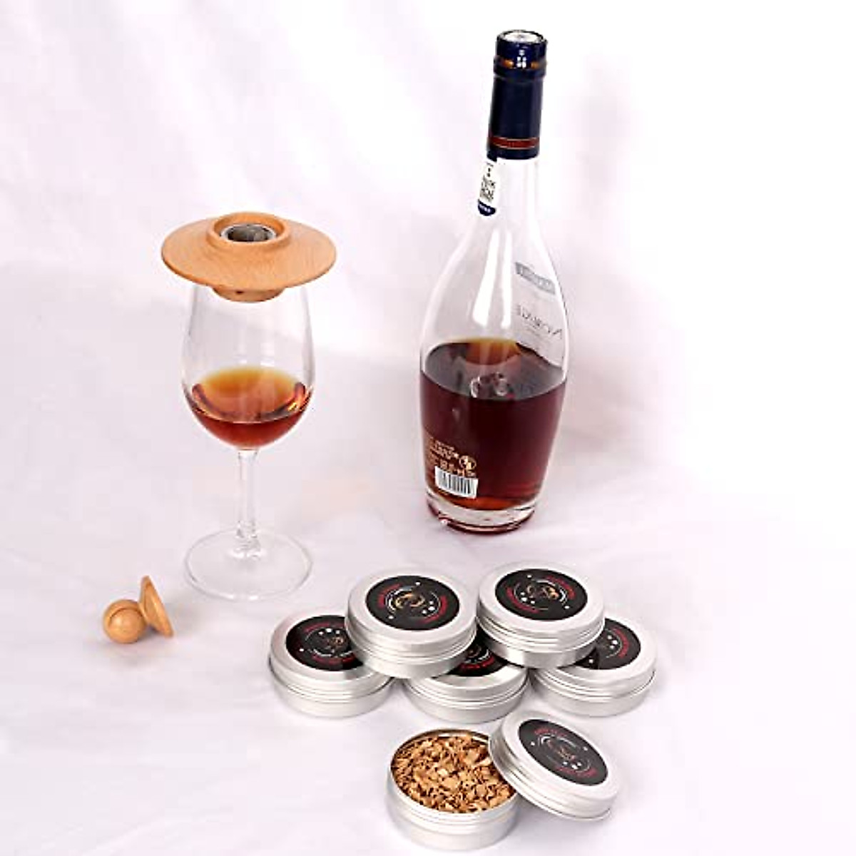 6 X 1Oz Wood Smoking Chip for Cocktail Smoker, add Flavor Wood Chips, Cocktail Flavor Apple, Oak, Pecan, Cherry, Mahogany, pear Wood six Flavors Smoker Woodchips for Blending and BBQ