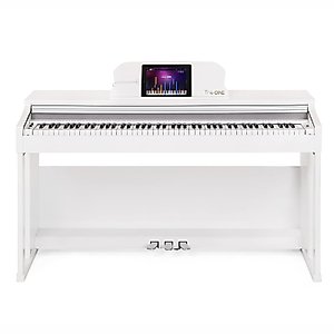The ONE Digital Piano with Lighted-up Teaching Keys, Piano Keyboard 88 Keys with Hammer Action for Beginner/Professional, Full Size Weighted Keyboard with Piano Stand/3-Pedal Unit/APP, White