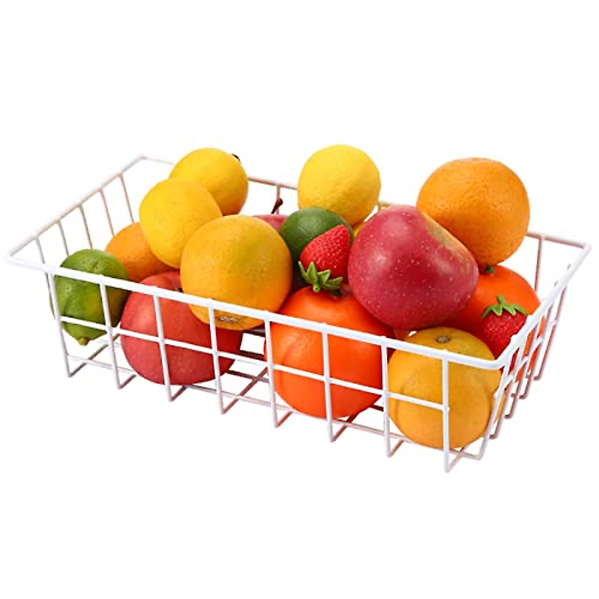 Homics Freezer Organizer Bins Wire Baskets, Kitchen Pantry Cabinet Refrigerator Organizer Storage Bins for Fruit Vegetable Soda Cans, 2 Pack